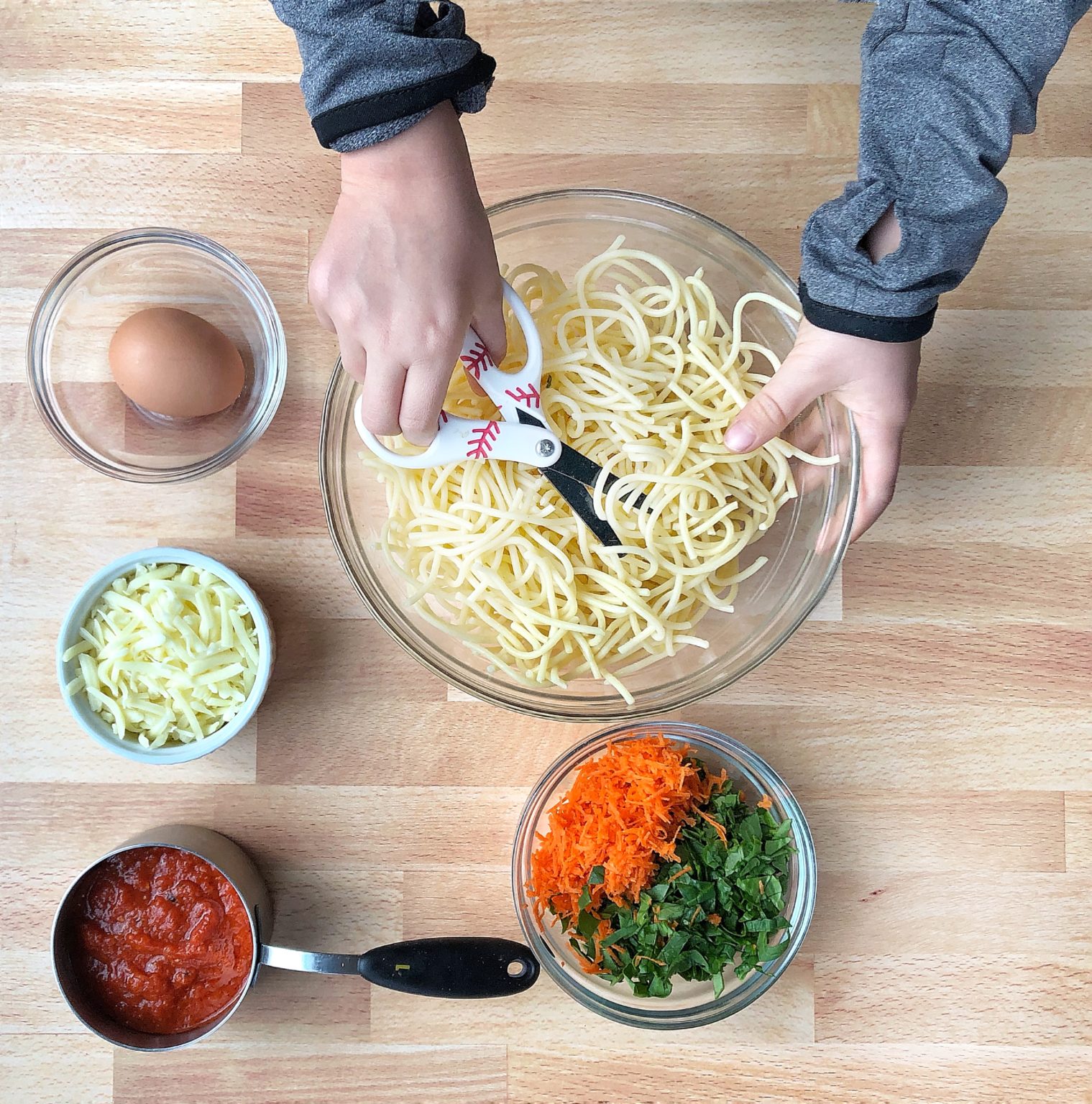 Baked Spaghetti Cups (with Veggies!) - Happy Kids Kitchen by Heather ...