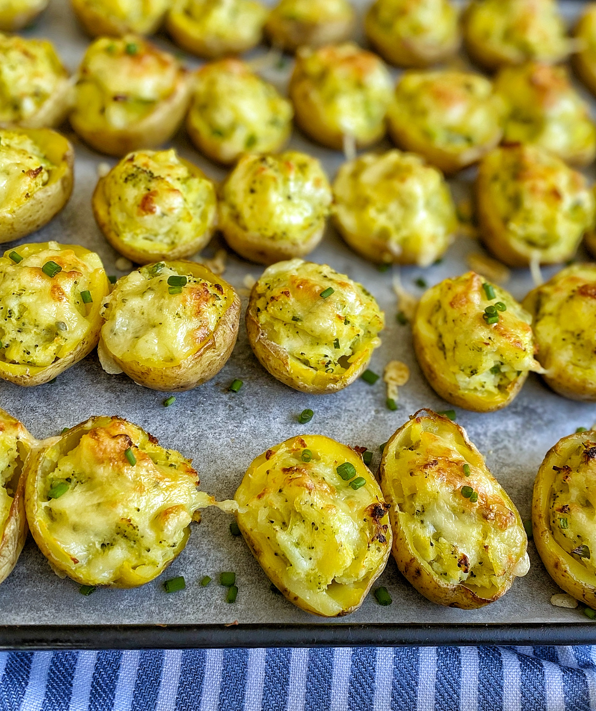 Twice Baked Baby Potatoes with Broccoli and Cheddar - Happy Kids ...