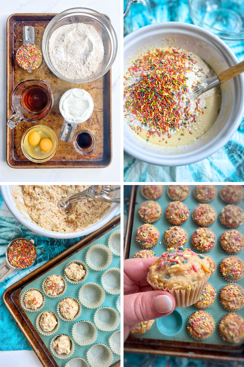 Healthy Mini Funfetti Muffins - Happy Kids Kitchen by Heather Wish Staller